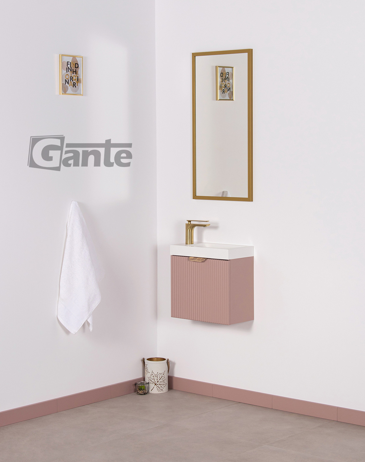 Vanity Unit Fresco, Powdered Pink - bathroomfurniture